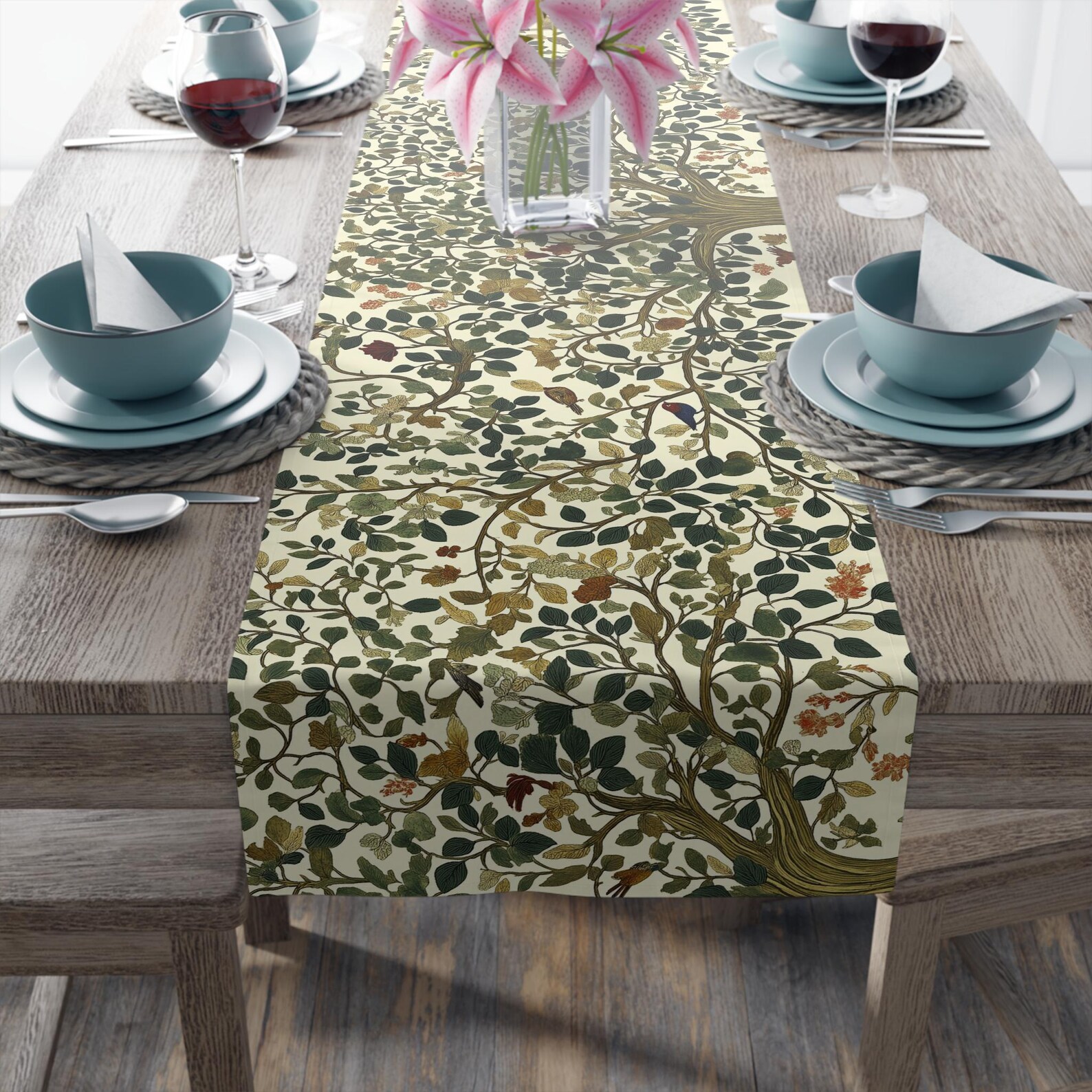 Tree of Life Table Runner: William Morris Botanical Decor - Etsy