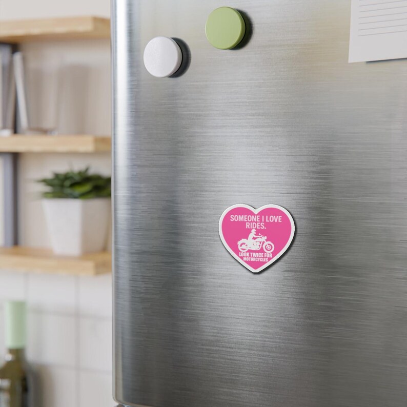 Motorcycle Awareness Heart Magnet: 'someone I Love Rides' Biker Safety ...