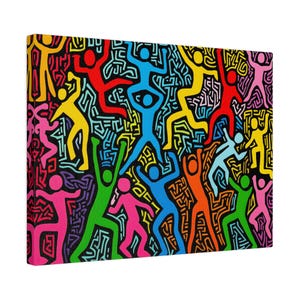 Dancing Colors Painting Matte Canvas Wall Art Fine Art Print Stretched ...