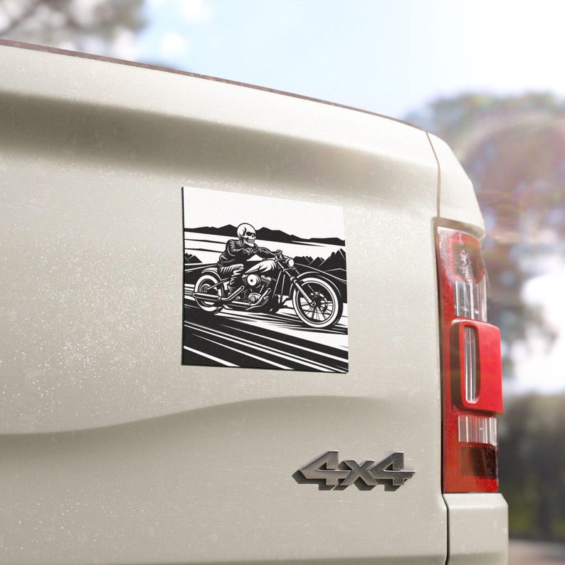 Ride to the Bone Car Magnet Biker Skull Art Motorcycle Accessories ...