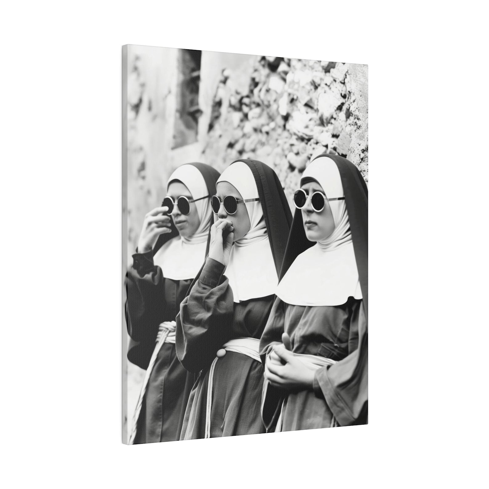 Vintage Nuns in Sunglasses Photograph: Retro Catholic Matte Canvas ...