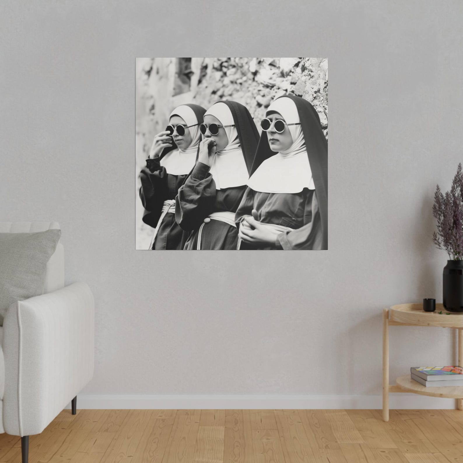 Vintage Nuns in Sunglasses Photograph: Retro Catholic Matte Canvas ...