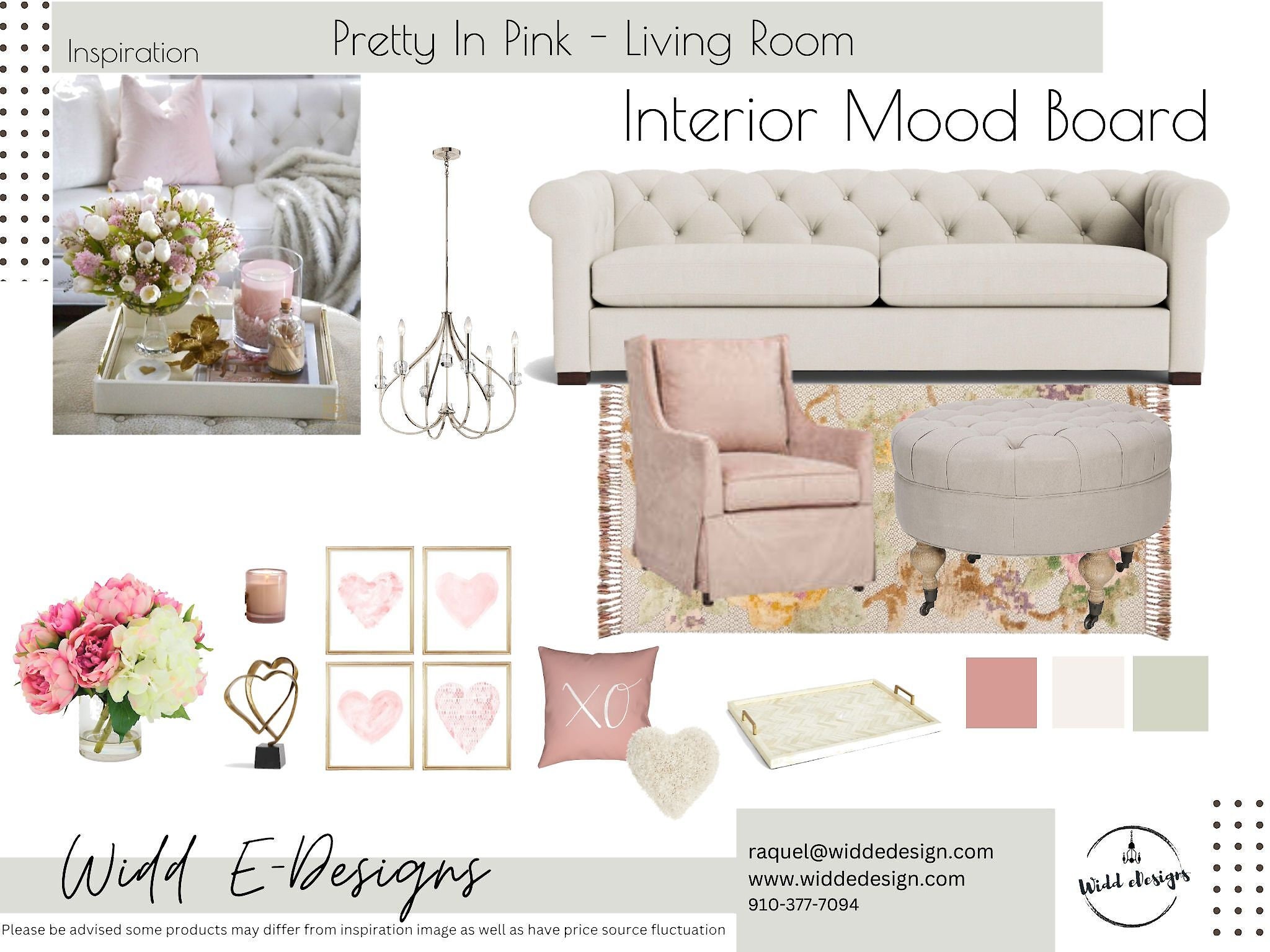Pretty in Pink Interior Design Board - Etsy