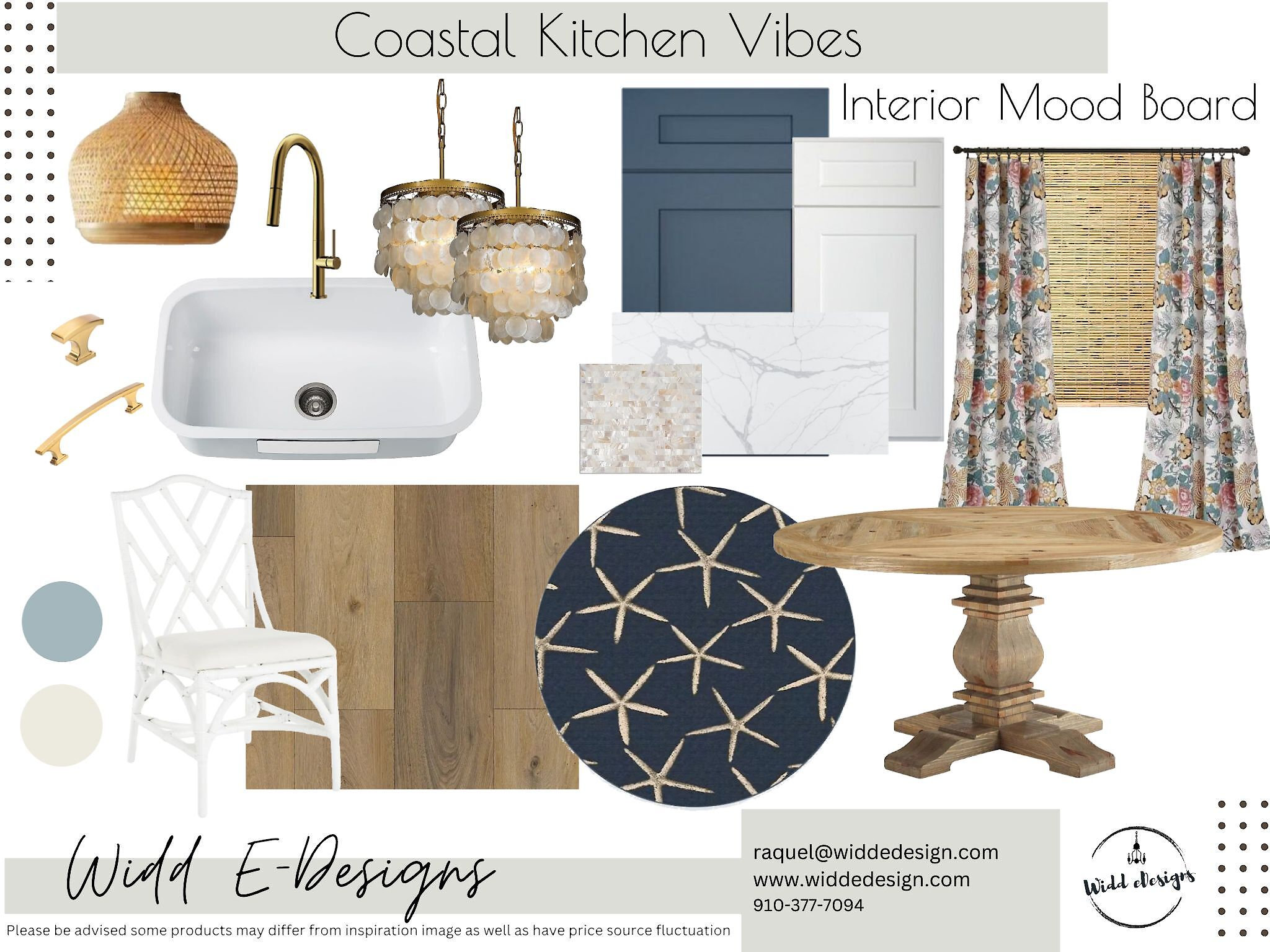 Coastal Kitchen Design Mood Board - Etsy