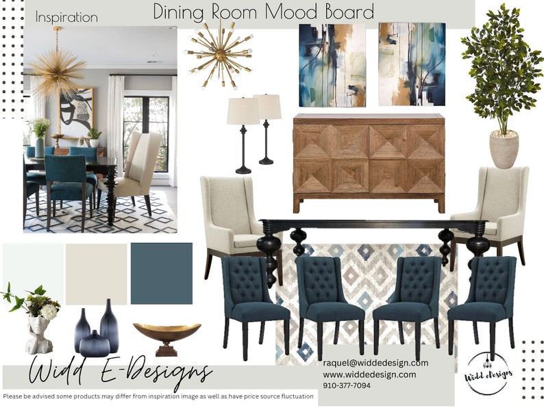 Dining Room Interior Design Mood Board - Etsy