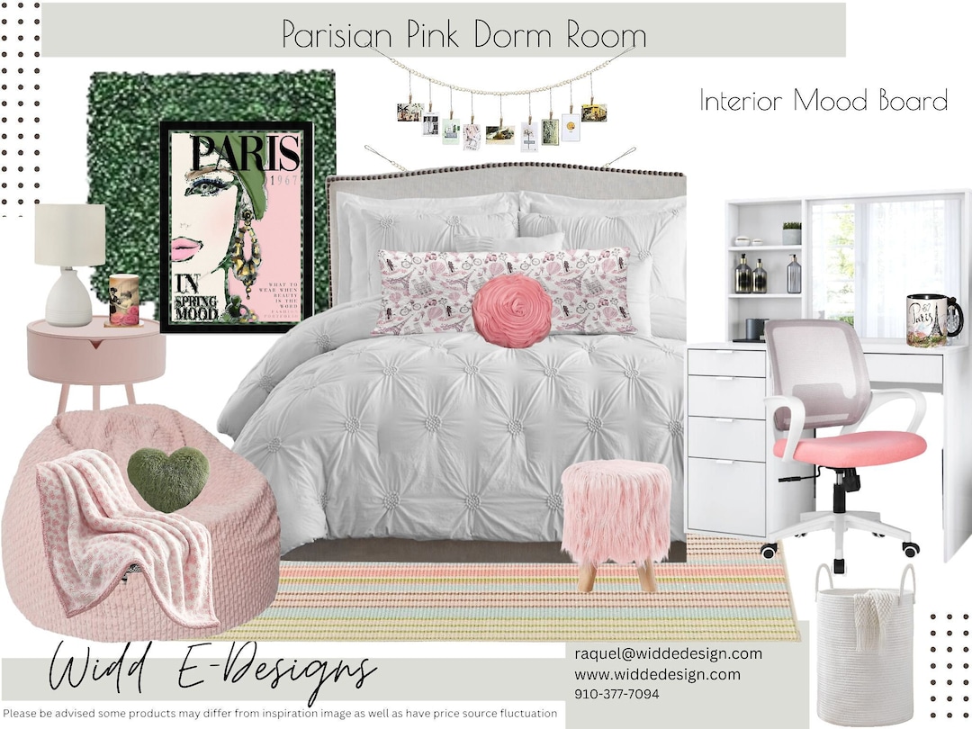 Parisian Pink Dorm Room Mood Board - Etsy