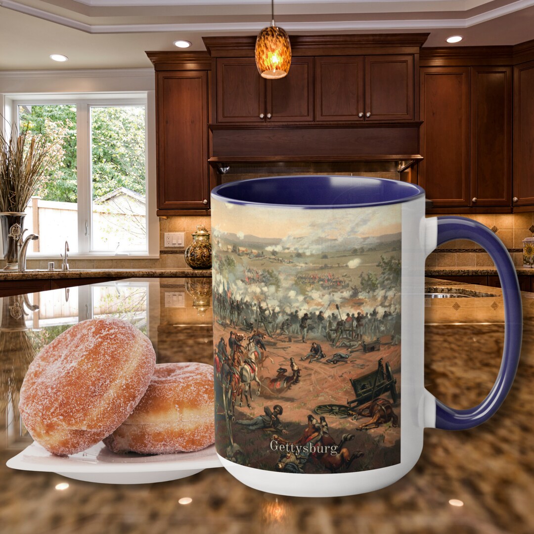Civil War Battle Mug, Depicting the Battle of Gettysburg in This ...