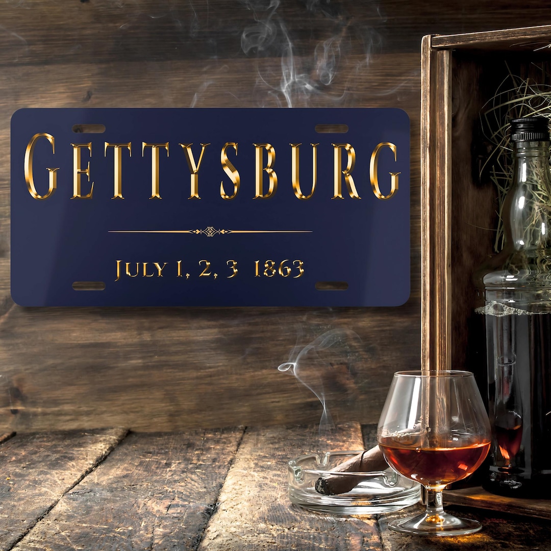 Gettysburg Collection Vanity Plate: Civil War Historical Car Decor - Etsy