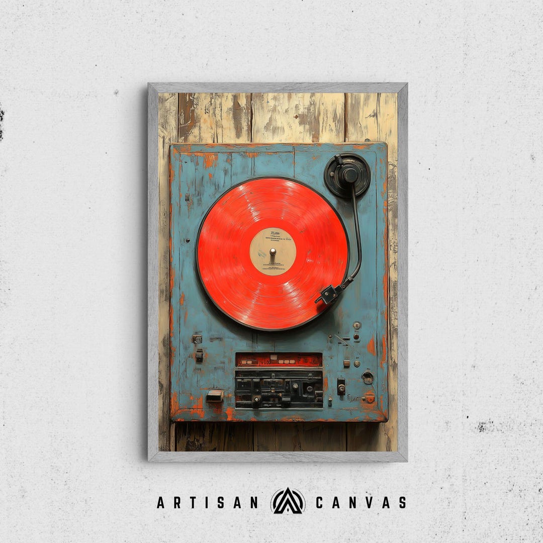 Vintage Turntable Printable Oil Painting. Digital Download, Wall Home ...