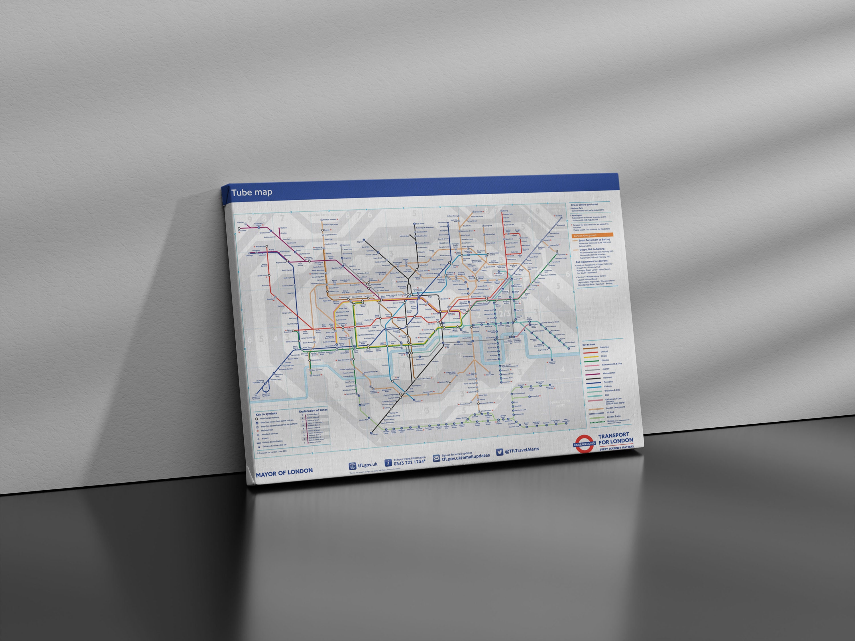 Navigate London's Charm: London Tube Map Canvas Print Underground Art ...