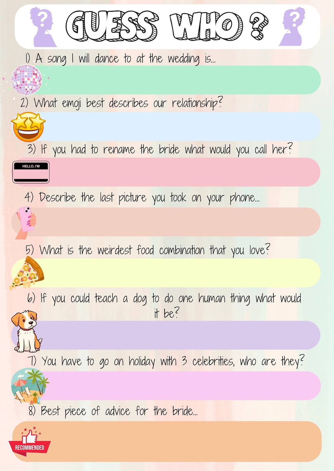 Guess Who Hen Party Game Instant Digital Download - Etsy