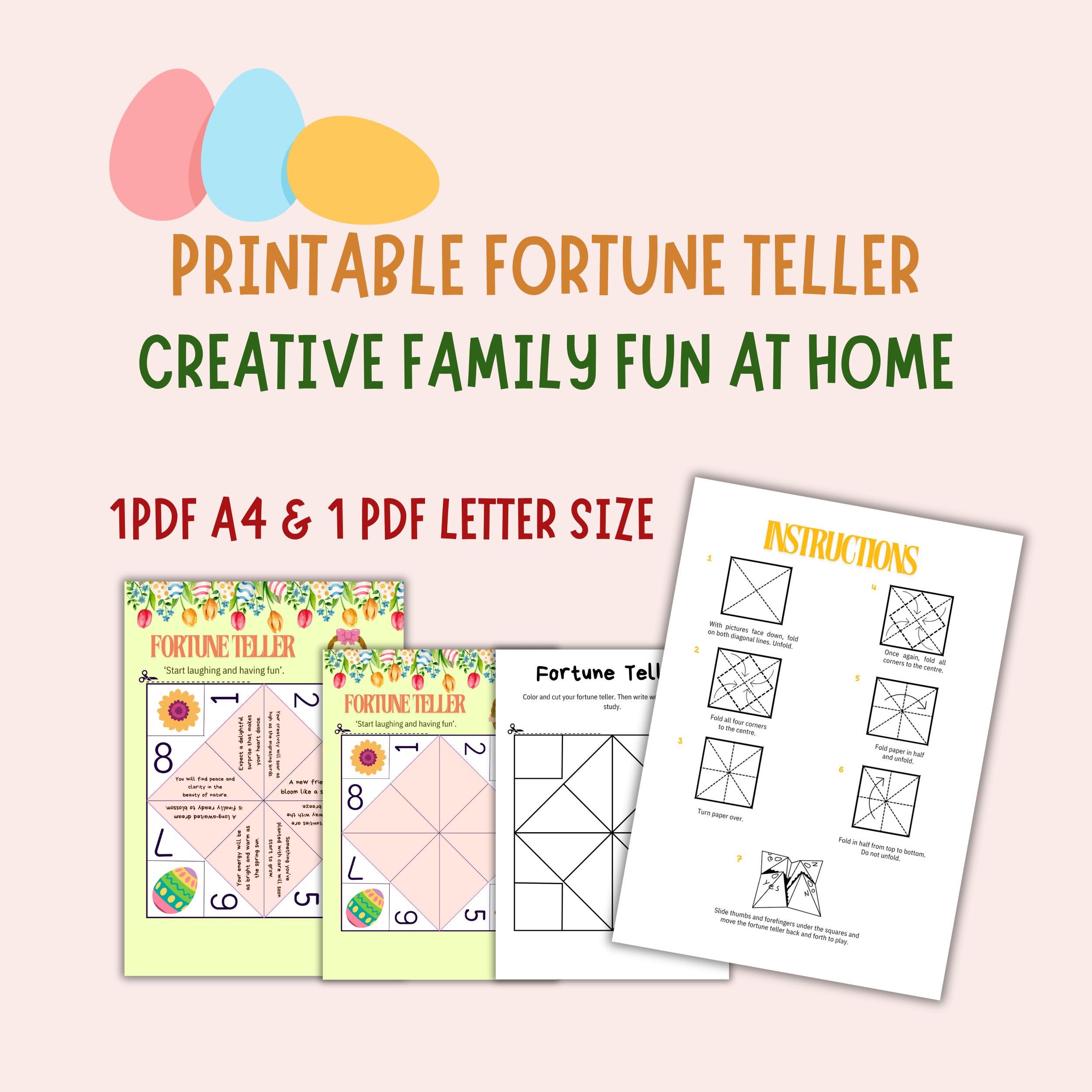 Printable Fortune Teller Spring - Easter Activity Game- DIY Paper Craft ...