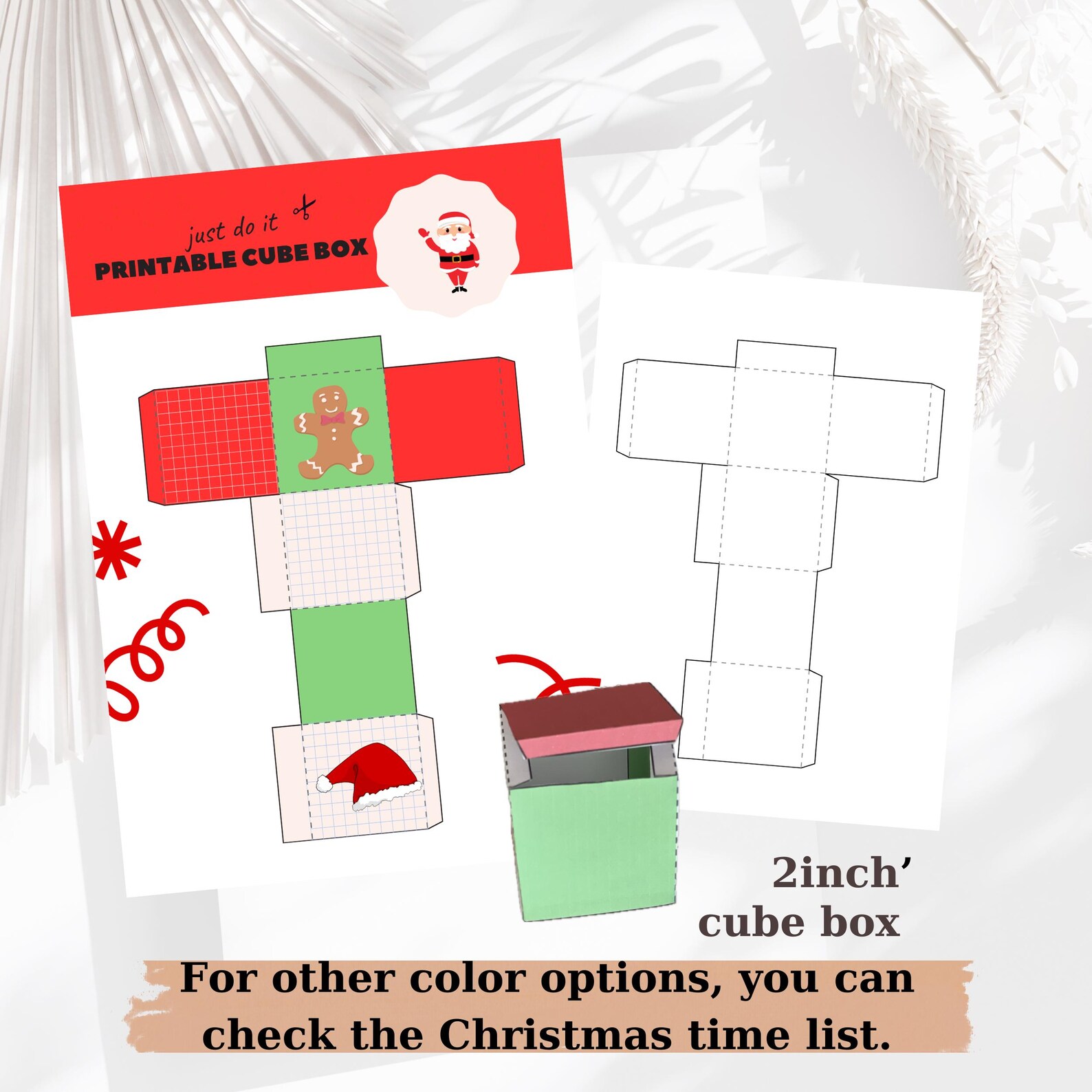 Christmas DIY Craft Cube Box- Printable Christmas Gift Idea- Cube Box ...