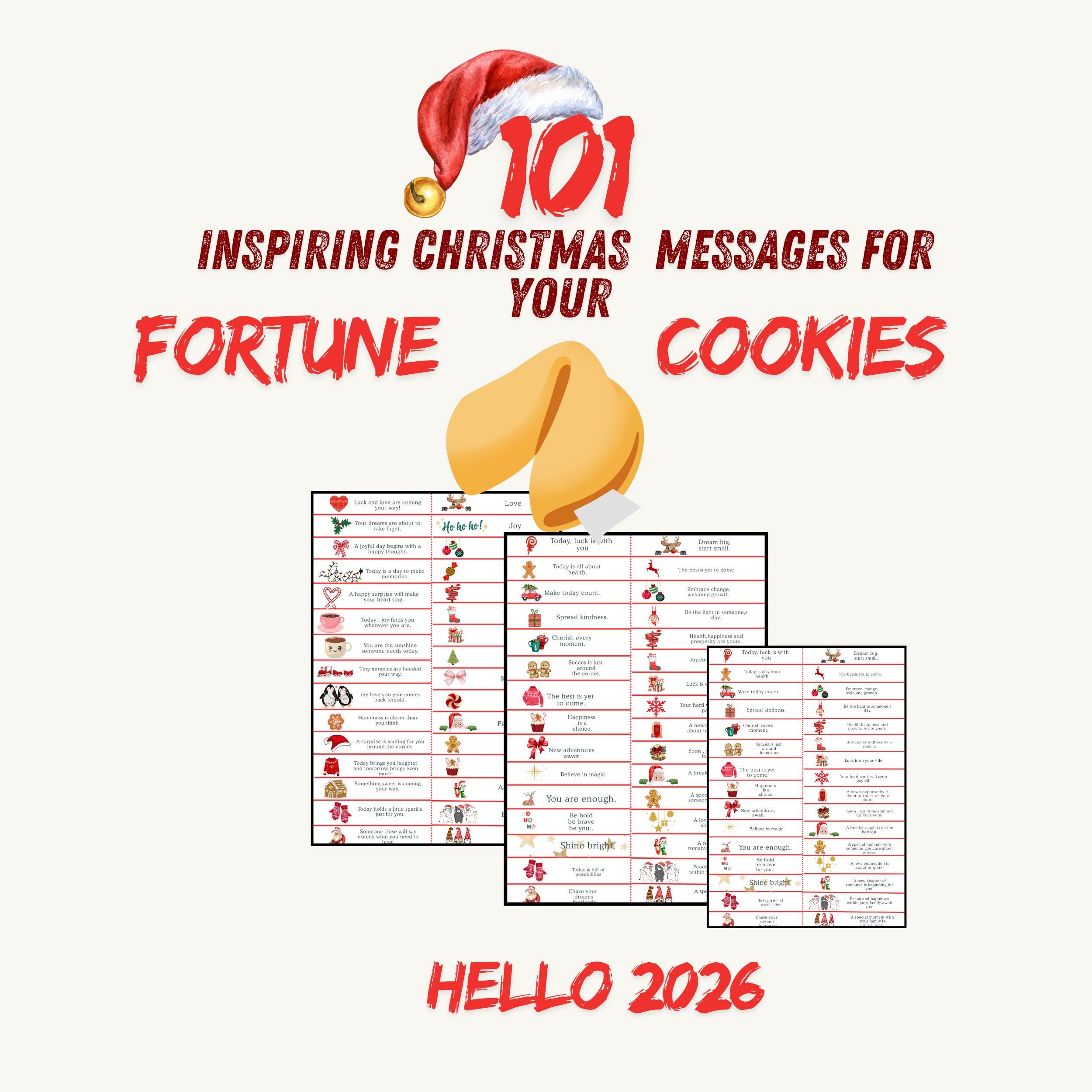 Fortune Cookies Printable Pages- Christmas Fortune Cookies 101 ...