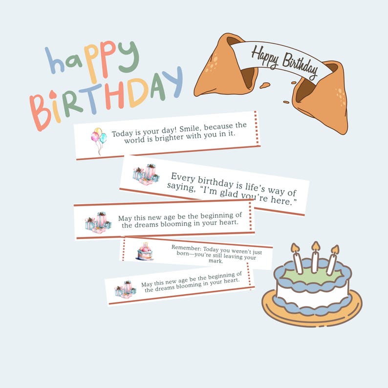 Birthday Fortune Cookie Messages: Printable Joy, Inspiring Affirmations ...