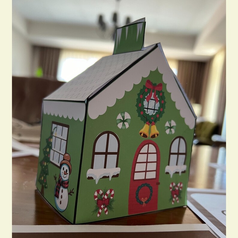 Gingerbread House Christmas Paper Craft – DIY Holiday Decor (PDF) - Etsy