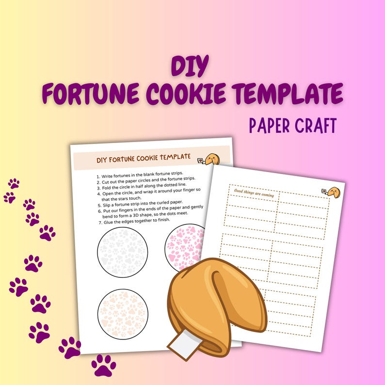 DIY Fortune Cookies Template - Paper Crafts for Pet Lovers-pet Party ...