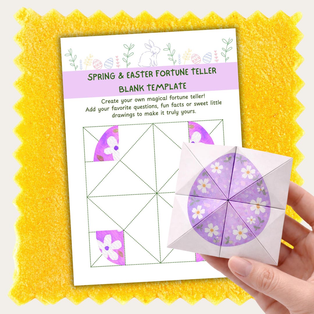 Spring Fortune Teller Printable Template Pdf-egg Cootie Catcher for ...