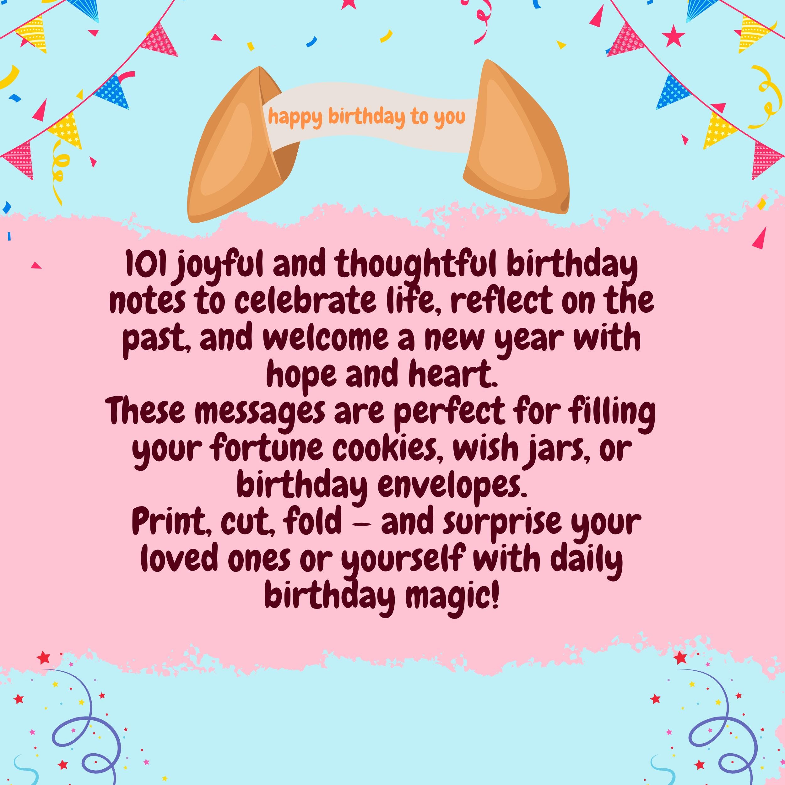 Birthday Fortune Cookie Messages: Printable Joy, Inspiring Affirmations ...