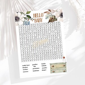 Baby Shower Word Search Game- Mom to Be Word Hunt-baby Shower Word Hunt ...