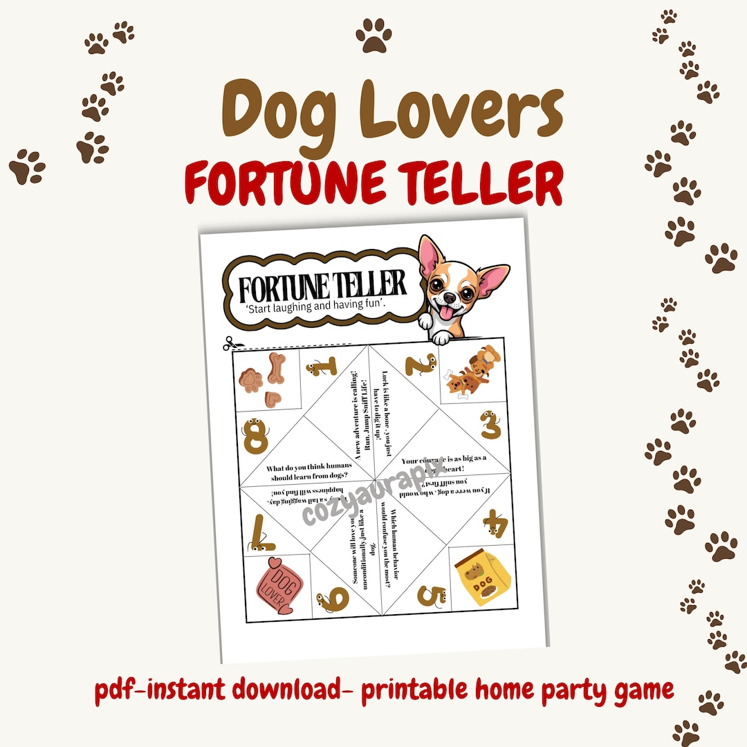Dog Lovers Fortune Teller – Printable Party Game (instant Download) - Etsy