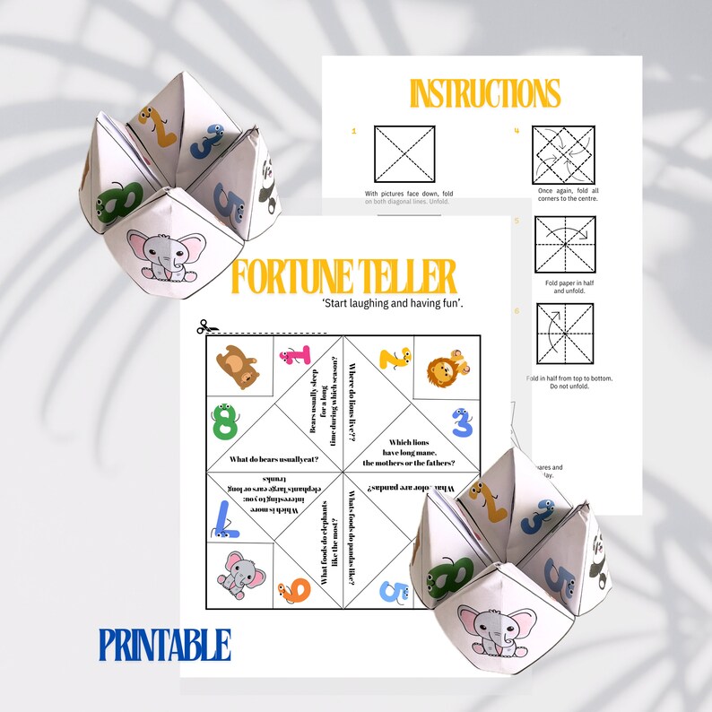 Fortune Teller Printable- Cootie Catcher Template, Homeschool Game ...