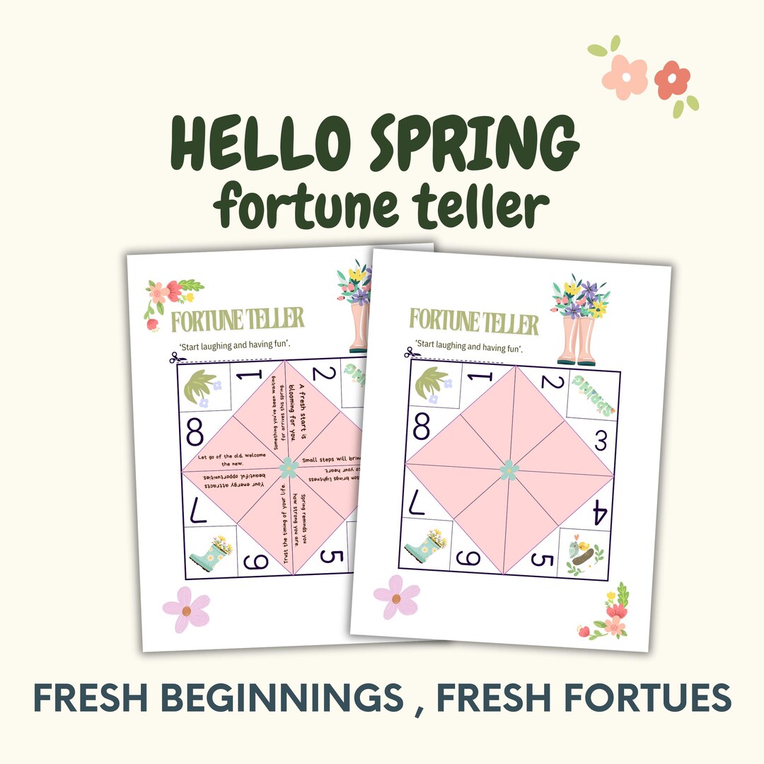 Printable Spring Activity Party Game -cootie Catcher Paper Crafts ...