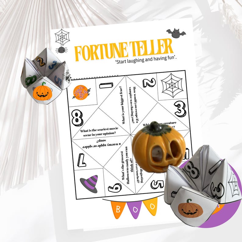 Halloween Fortune Teller Template- Cootie Catcher-hallowen Question ...