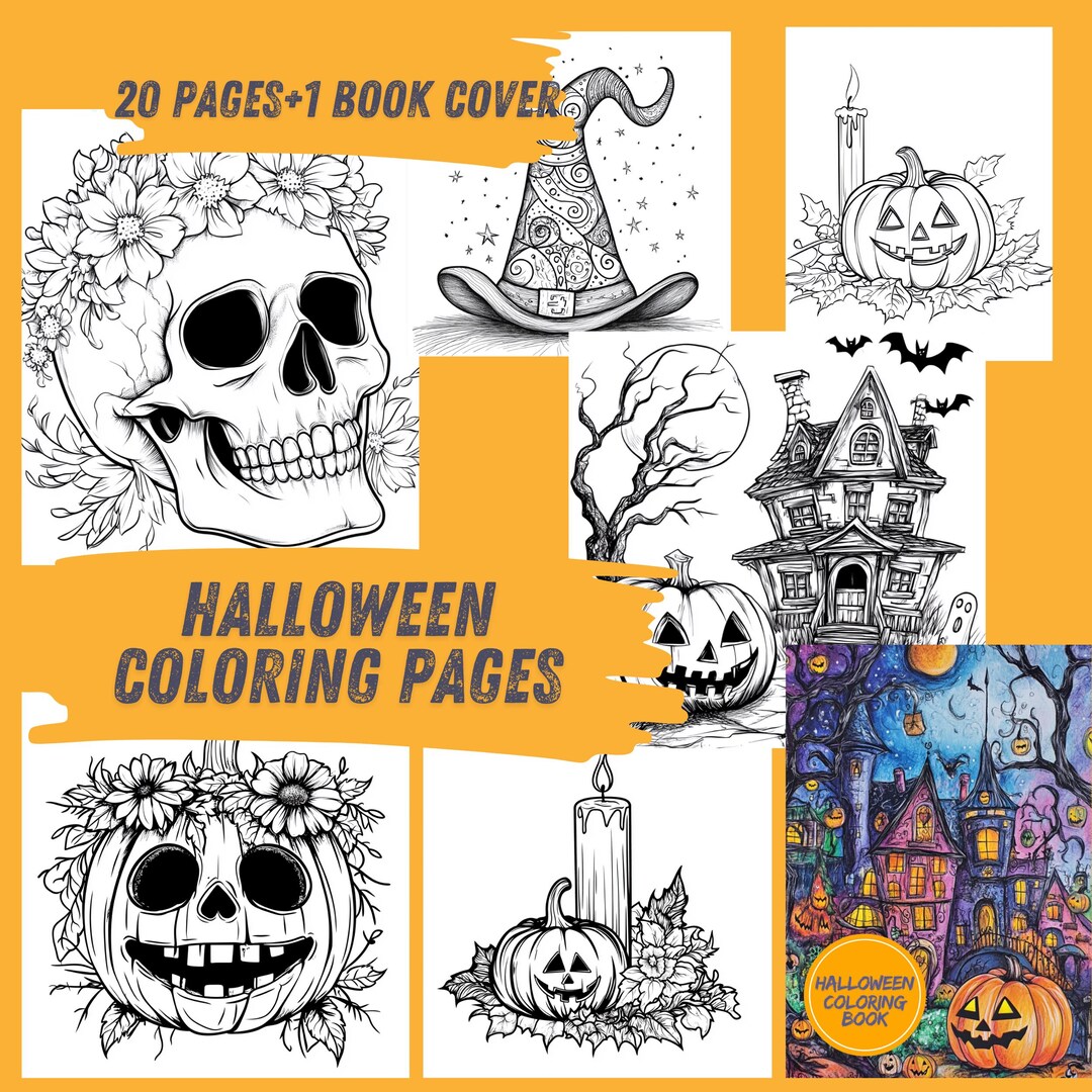 Halloween Coloring Pages-printable Halloween Coloring Book-spooky ...