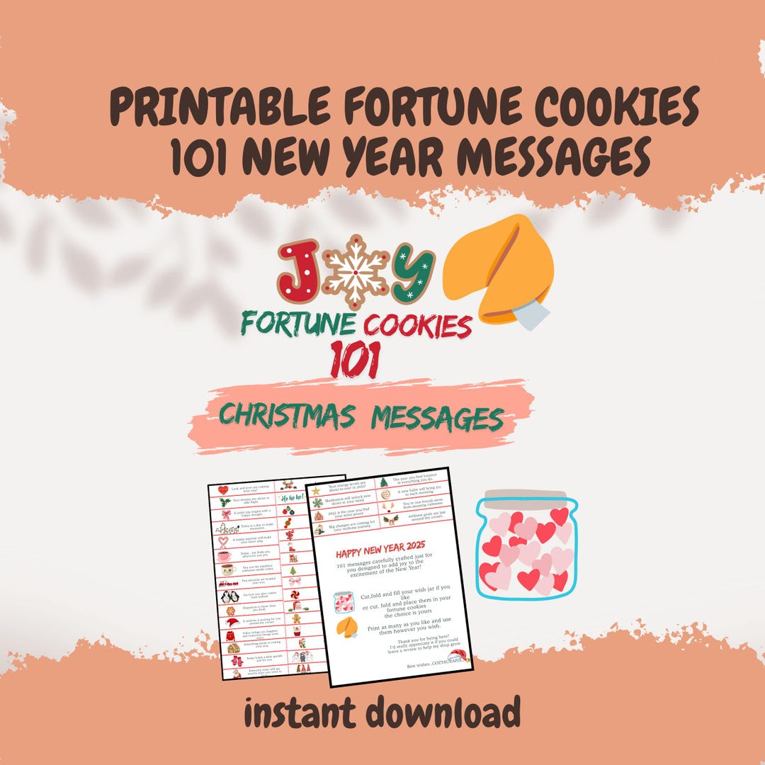 Fortune Cookies Printable Pages- Christmas Fortune Cookies 101 ...