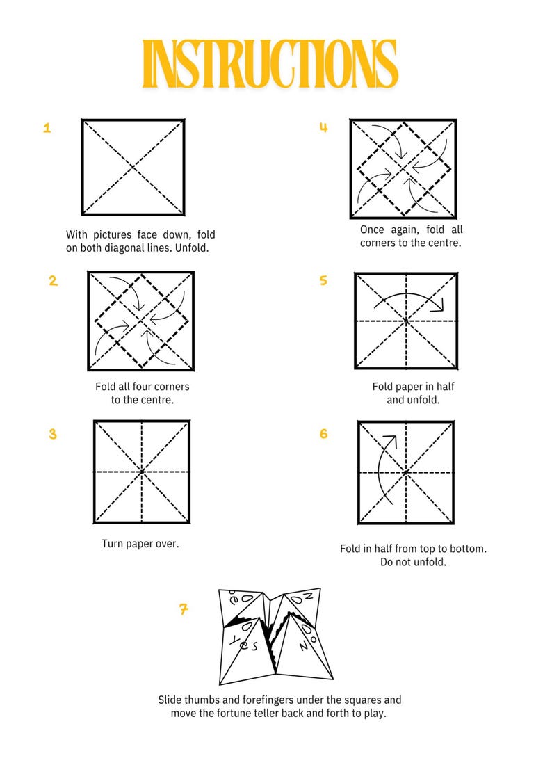 Printable Flower Fortune Teller, Cootie Catcher Game (PDF) - Etsy