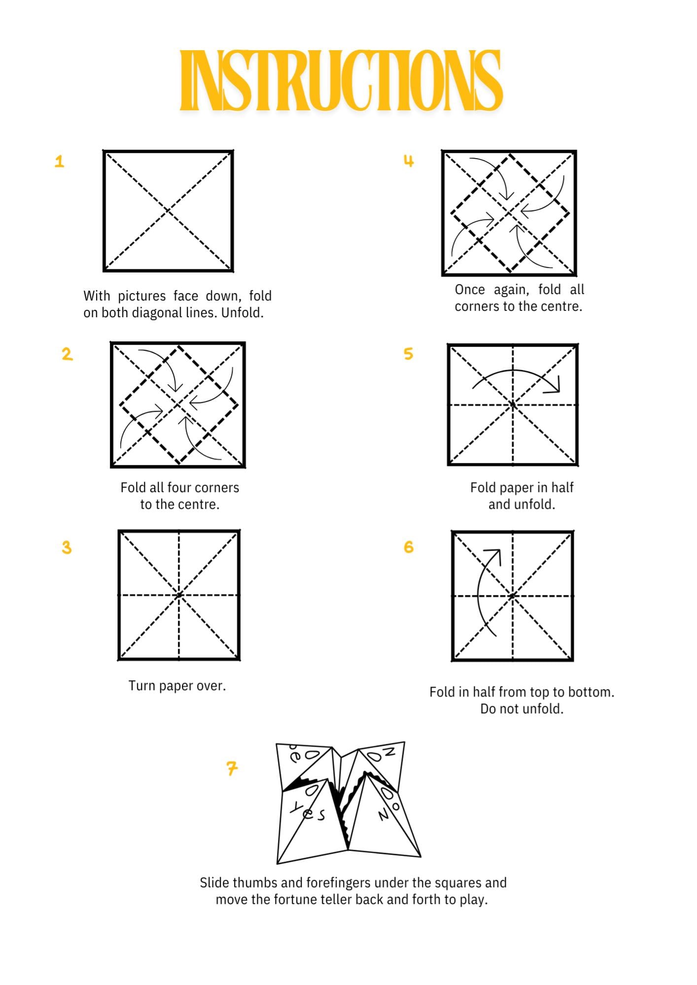 Printable Flower Fortune Teller, Cootie Catcher Game (PDF) - Etsy