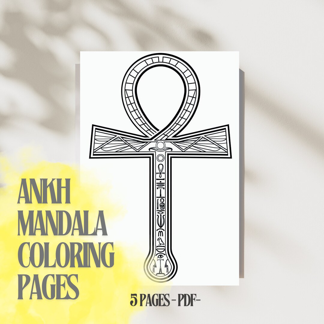 Dibujos para colorear del Mandala Ankh – Arte místico del antiguo ...