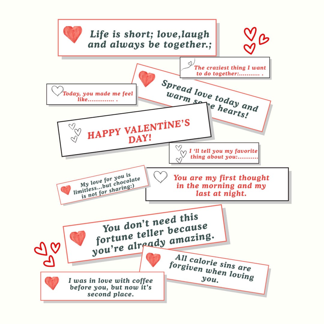 Fortune Cookies Fortunes Printable Valentine's Day Funny Messages: 30 ...