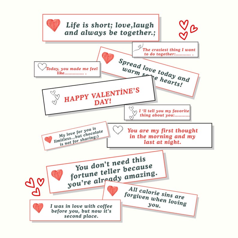 Fortune Cookies Fortunes Printable Valentine's Day Funny Messages: 30 ...