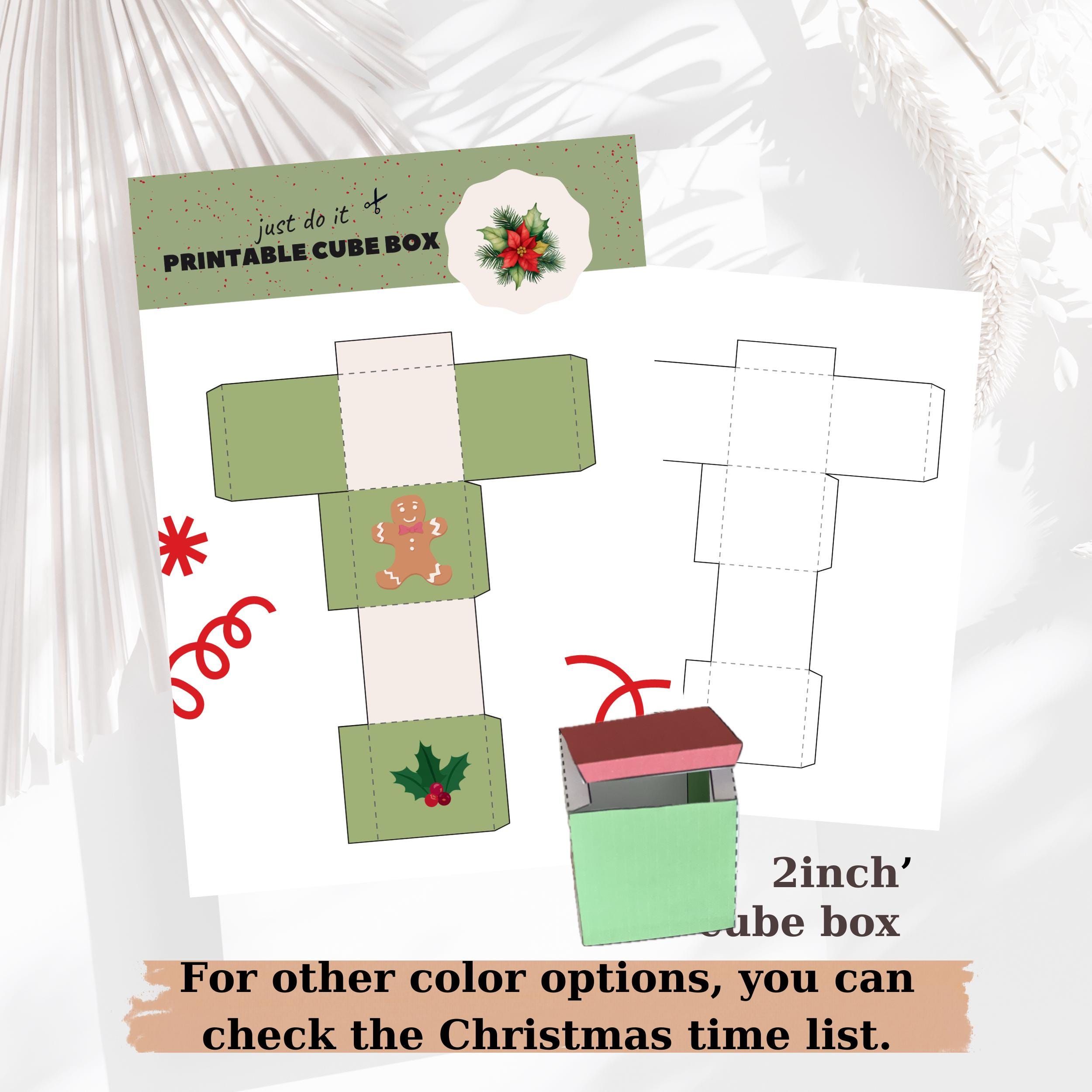 Christmas DIY Craft Cube Box- Printable Christmas Gift Idea- Cube Box ...