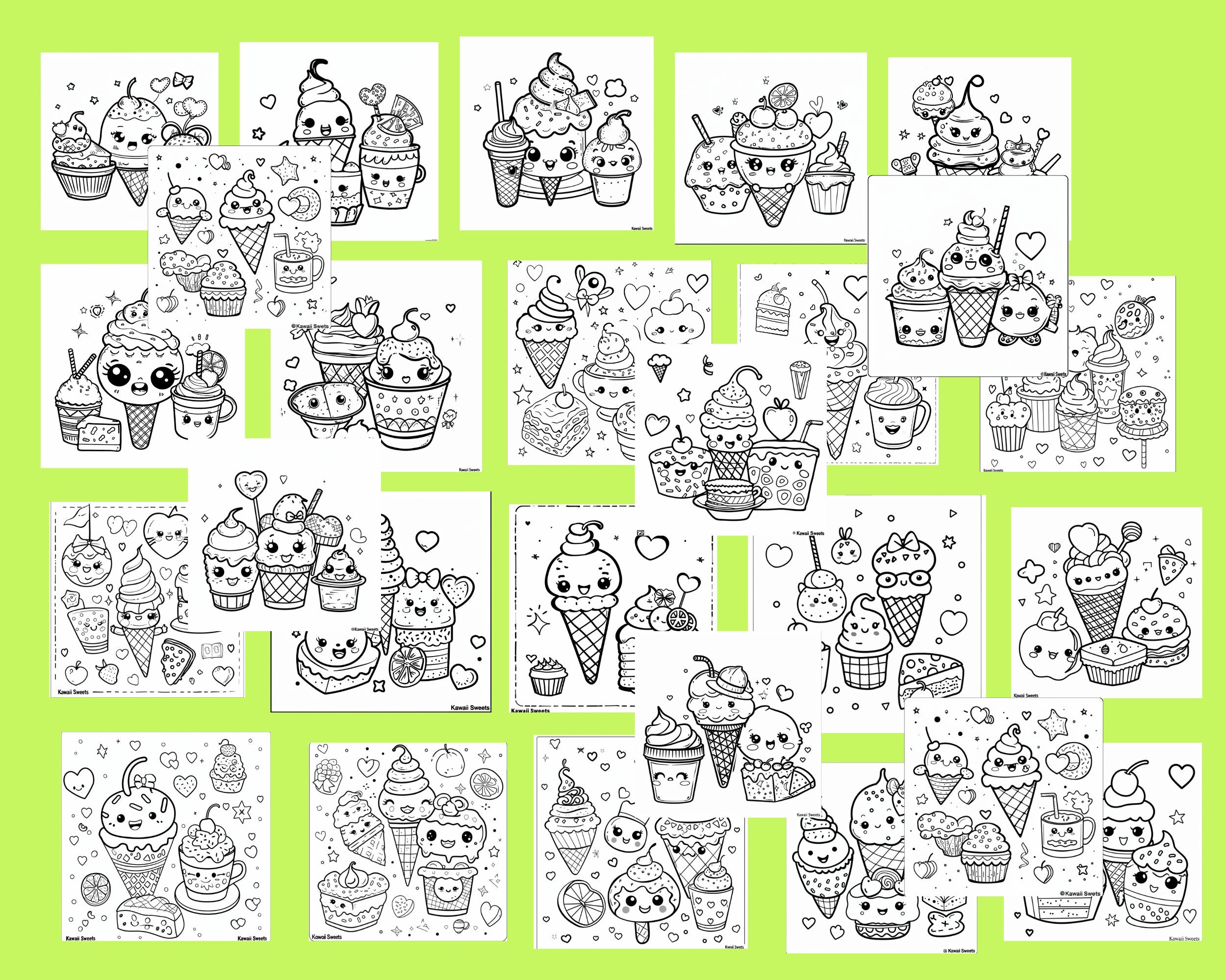 Kawaii Summer Activity Coloring Pages- Fun Sheets - 2pdf -summer Vibes ...