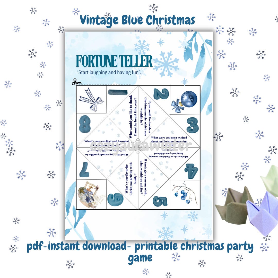 Printable Christmas Fortune Teller Game: Nostalgic Holiday Activity ...