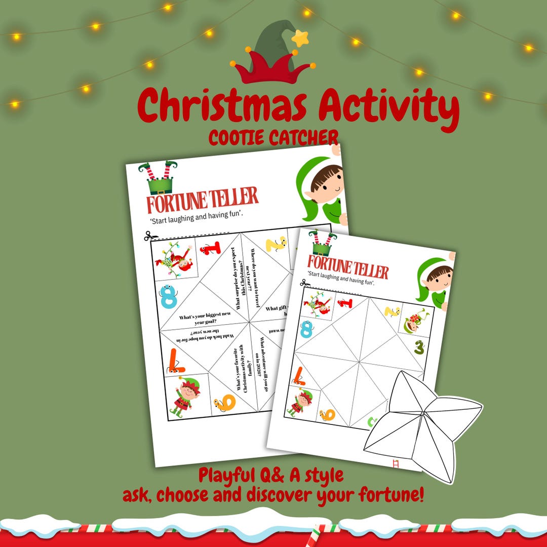 Christmas Cootie Catcher-printable Origami -game for All Ages! - Q& A ...