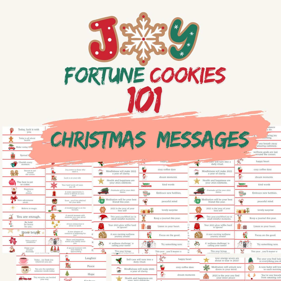 Fortune Cookies Printable Pages- Christmas Fortune Cookies 101 ...