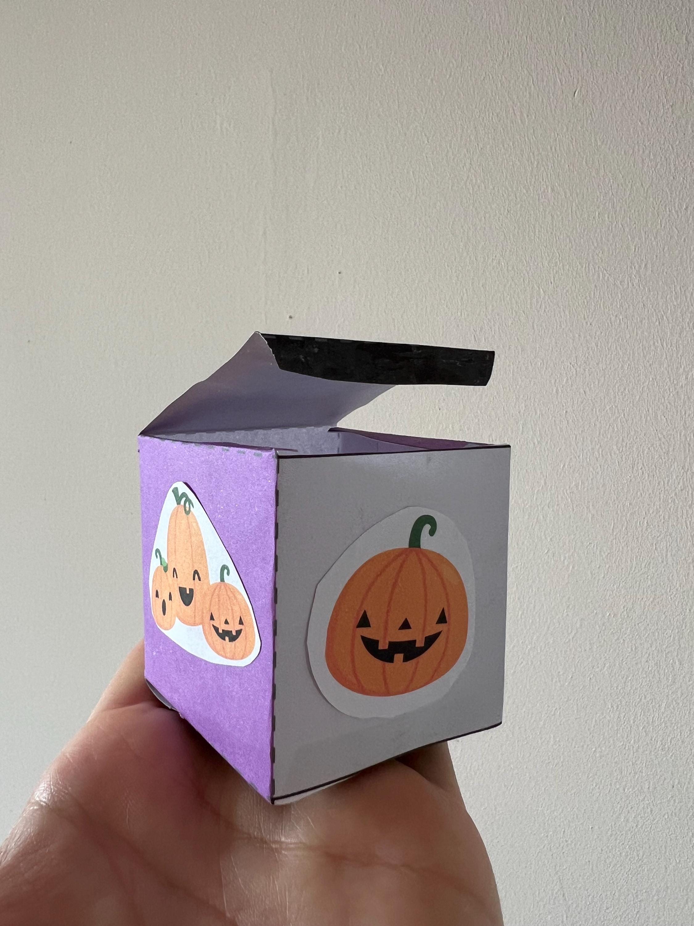 Halloween Cube Box Template,halloween Themed Square Box-printable Diy ...