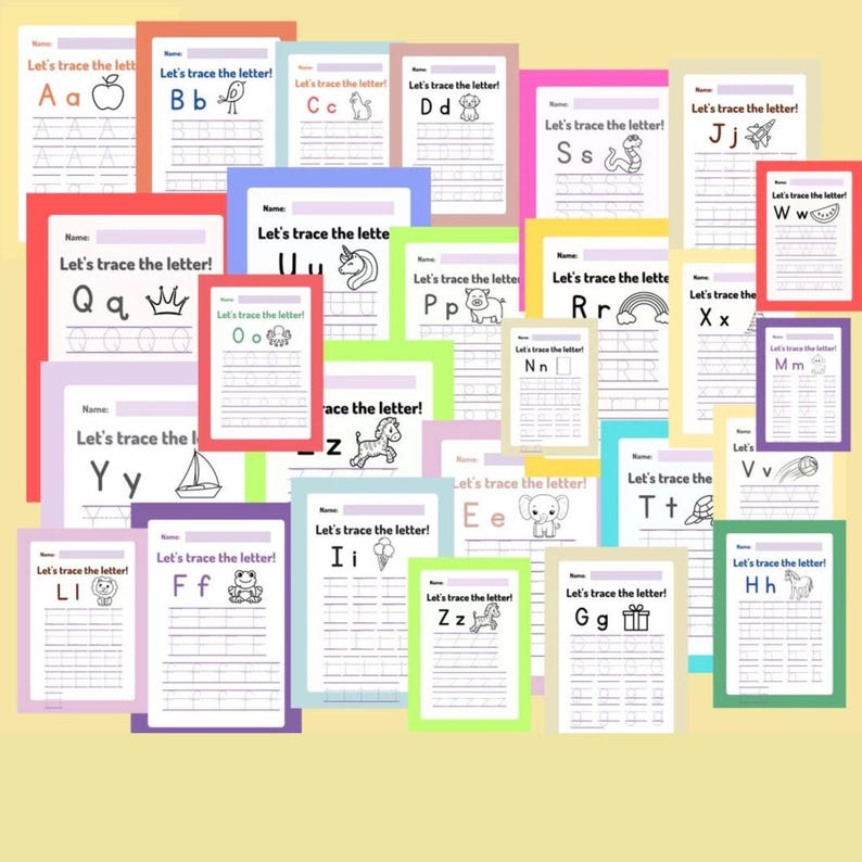 Alphabet Letter Tracing Worksheet-a-z Letter Tracing Practise Trace and ...