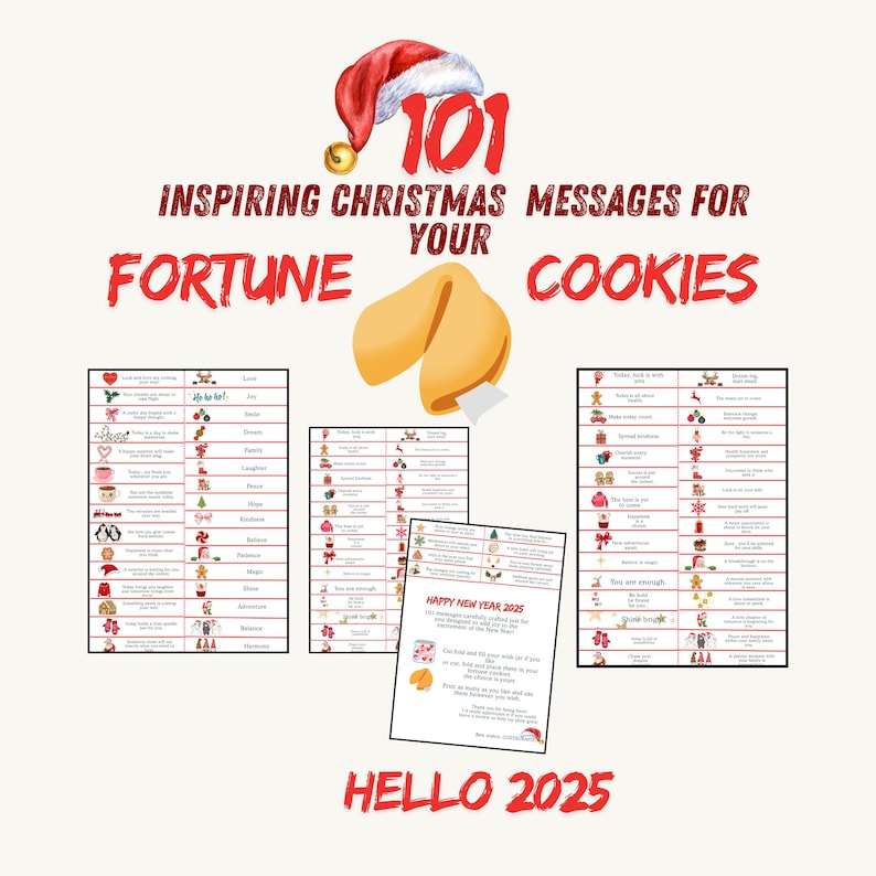 Fortune Cookies Printable Pages- Christmas Fortune Cookies 101 ...