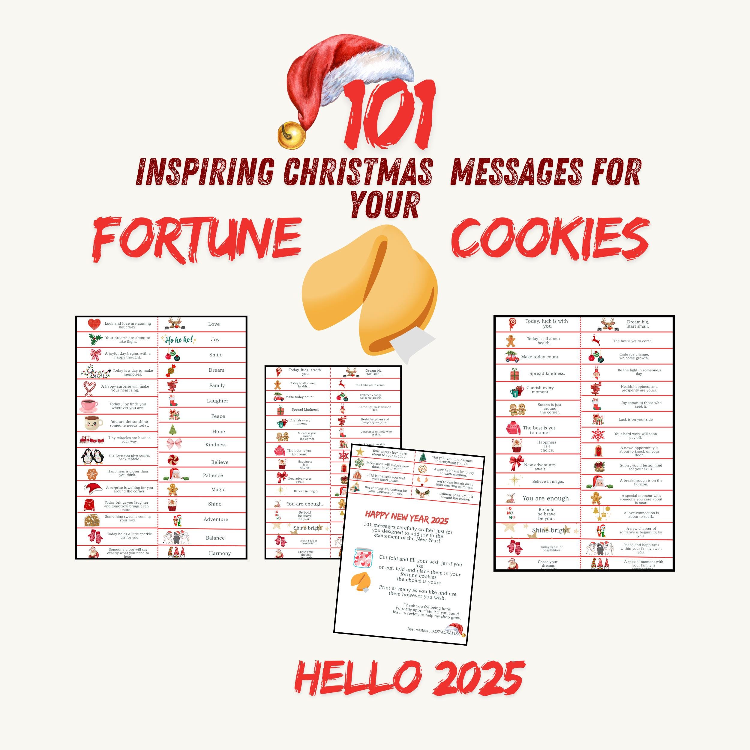 Fortune Cookies Printable Pages- Christmas Fortune Cookies 101 ...
