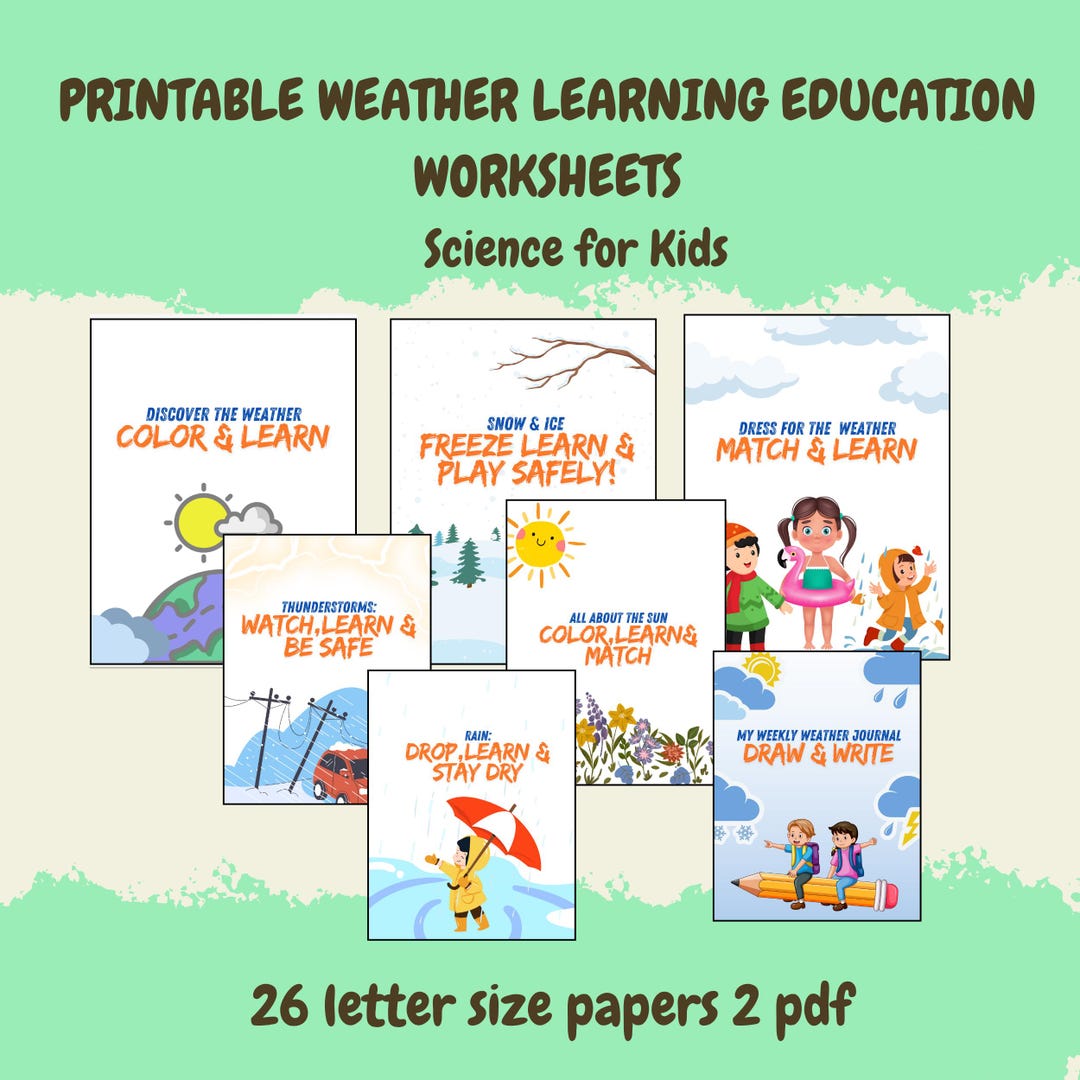 Printable Weather Worksheets for Kids-science Activity-learn About ...