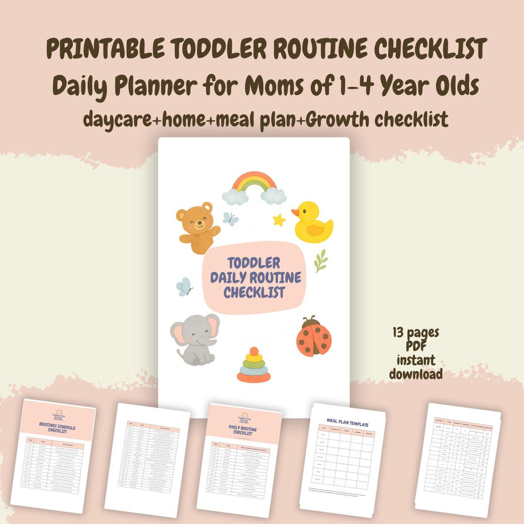 Toddler Daily Routine Charts: Skill Tracker, Meal Planner (printable ...