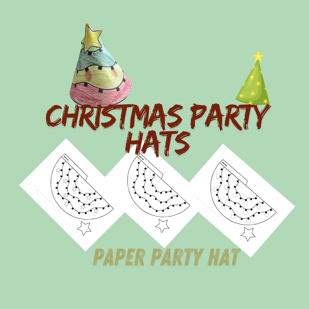 Paper Hats Printable Party Activities-christmas Party Hats Paper Crafts ...