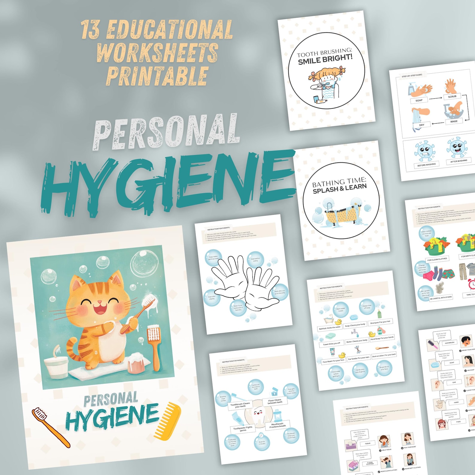 Personal Hygiene Printable Worksheets- Educational Worksheets for Kids ...