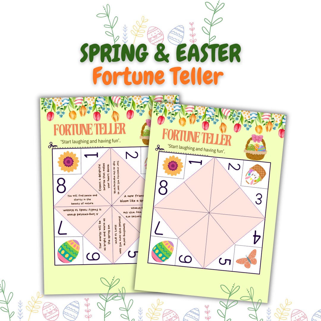 Printable Fortune Teller Spring - Easter Activity Game- DIY Paper Craft ...