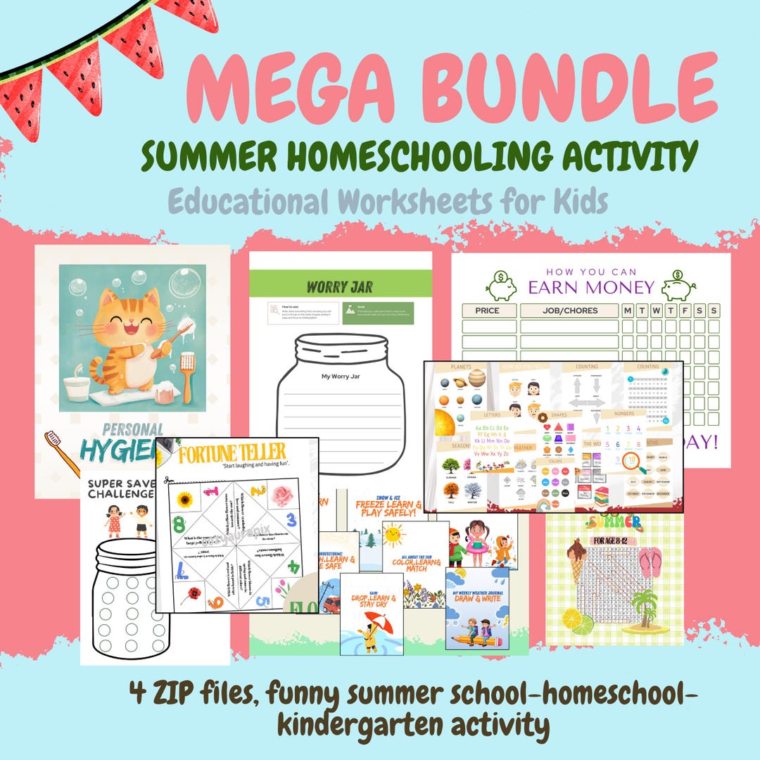 Printable Mega Bundle Summer Activity for Kids-printable Big July ...